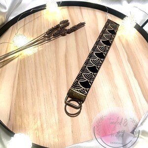 Japanese Inspired Fabric japanese Sea Wave and Japanese Flower Keychain ...