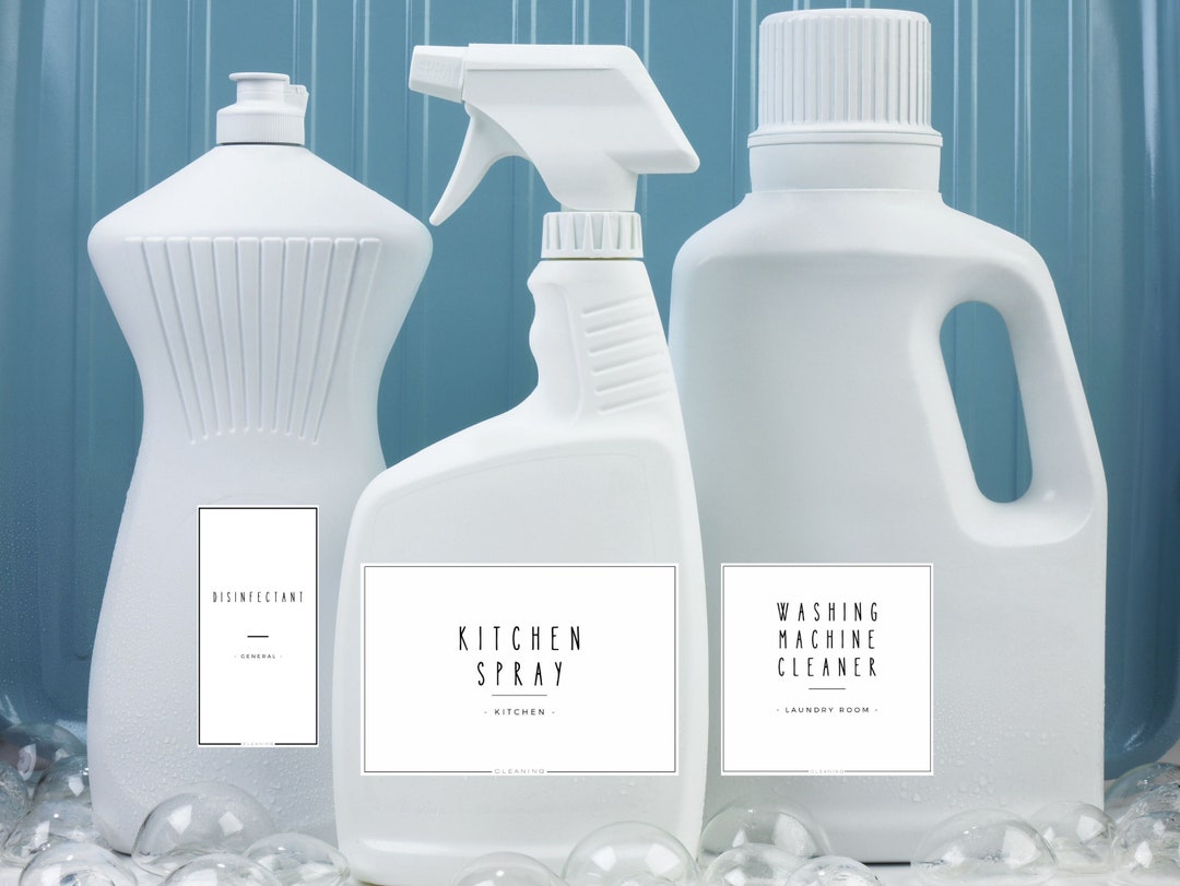 Cleaning Labels Templates, Minimalist Organisation, Various Size ...