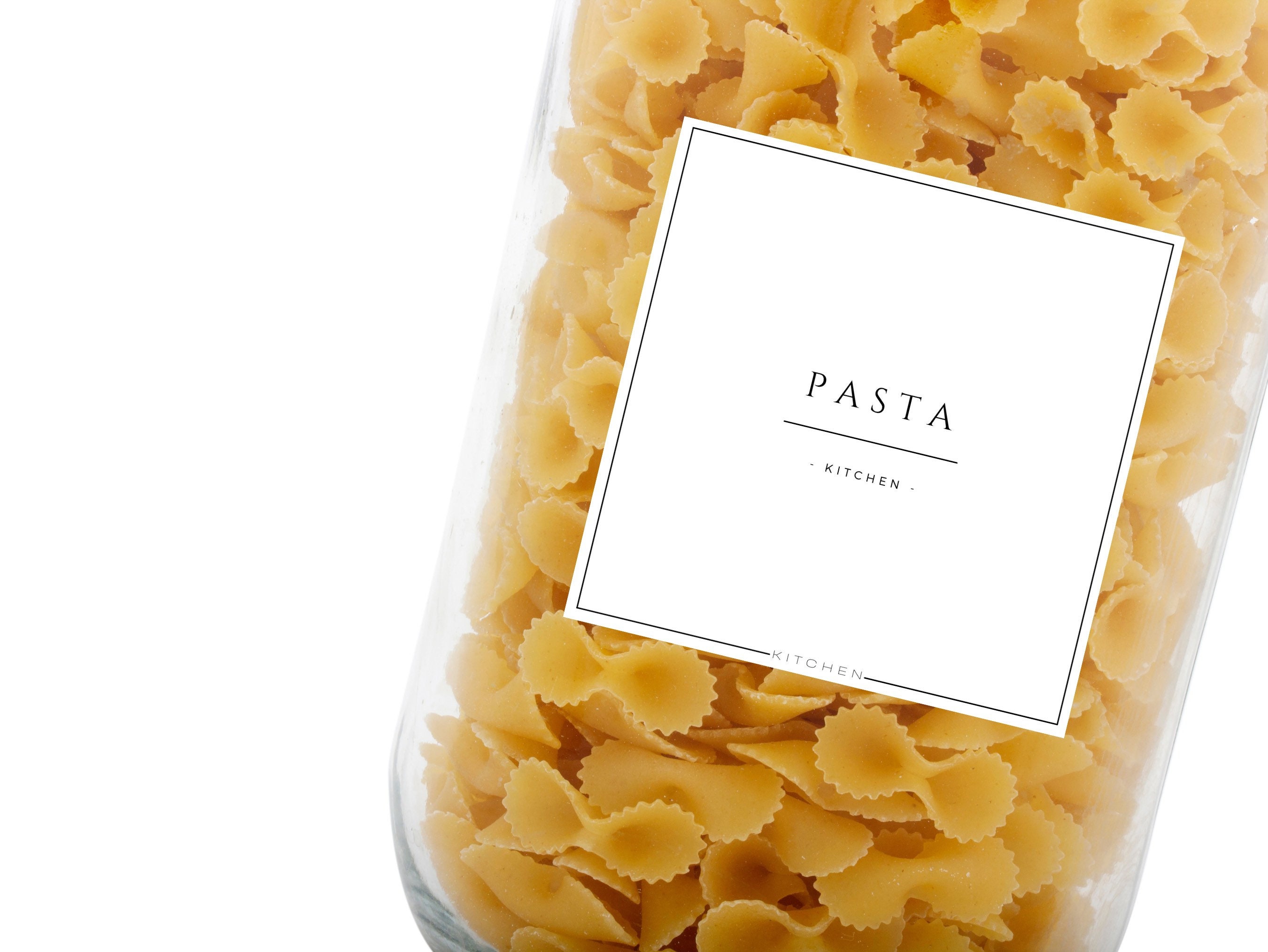 Pasta Jar Labels Templates, Minimalist Kitchen Organisation, Various ...
