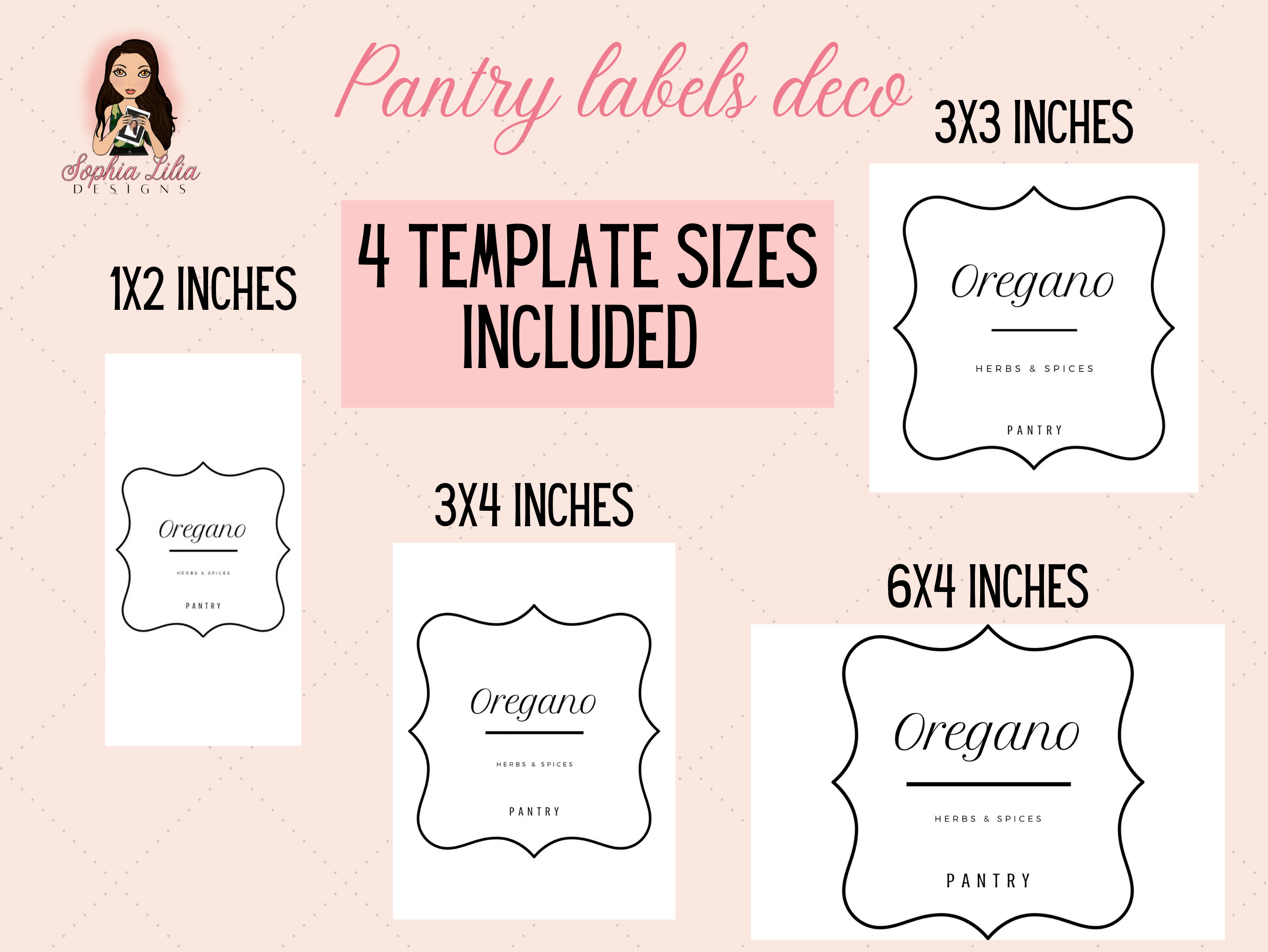 Pantry Jar Labels Templates, Kitchen Organisation Labels, Various Size ...