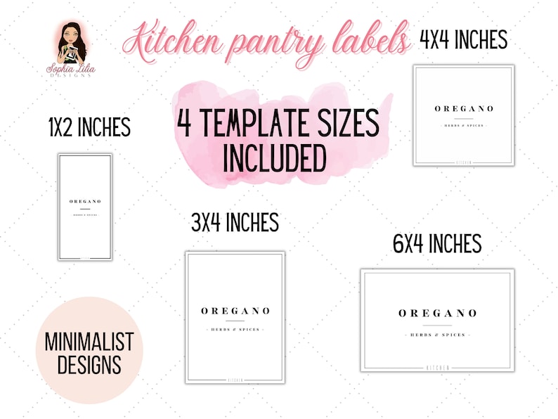 Minimalist Pantry Jar Label Templates: Editable Kitchen Organization ...