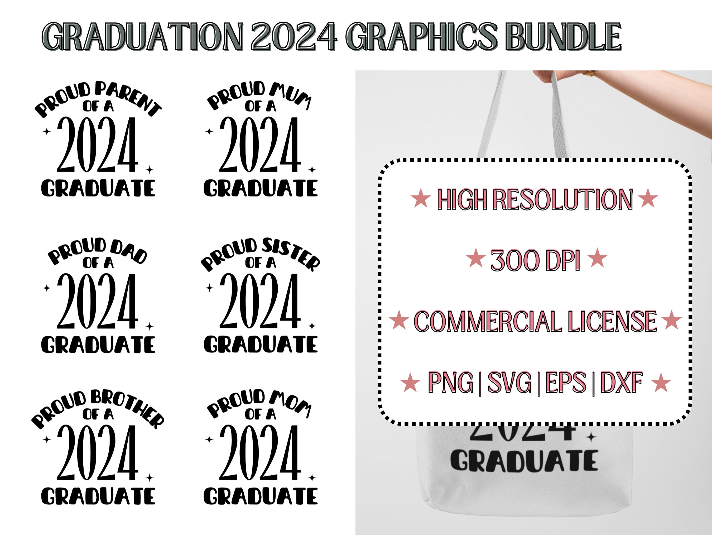 Graduation SVG Bundle, Graduation PNG Sublimation Designs, 2024 Grad ...