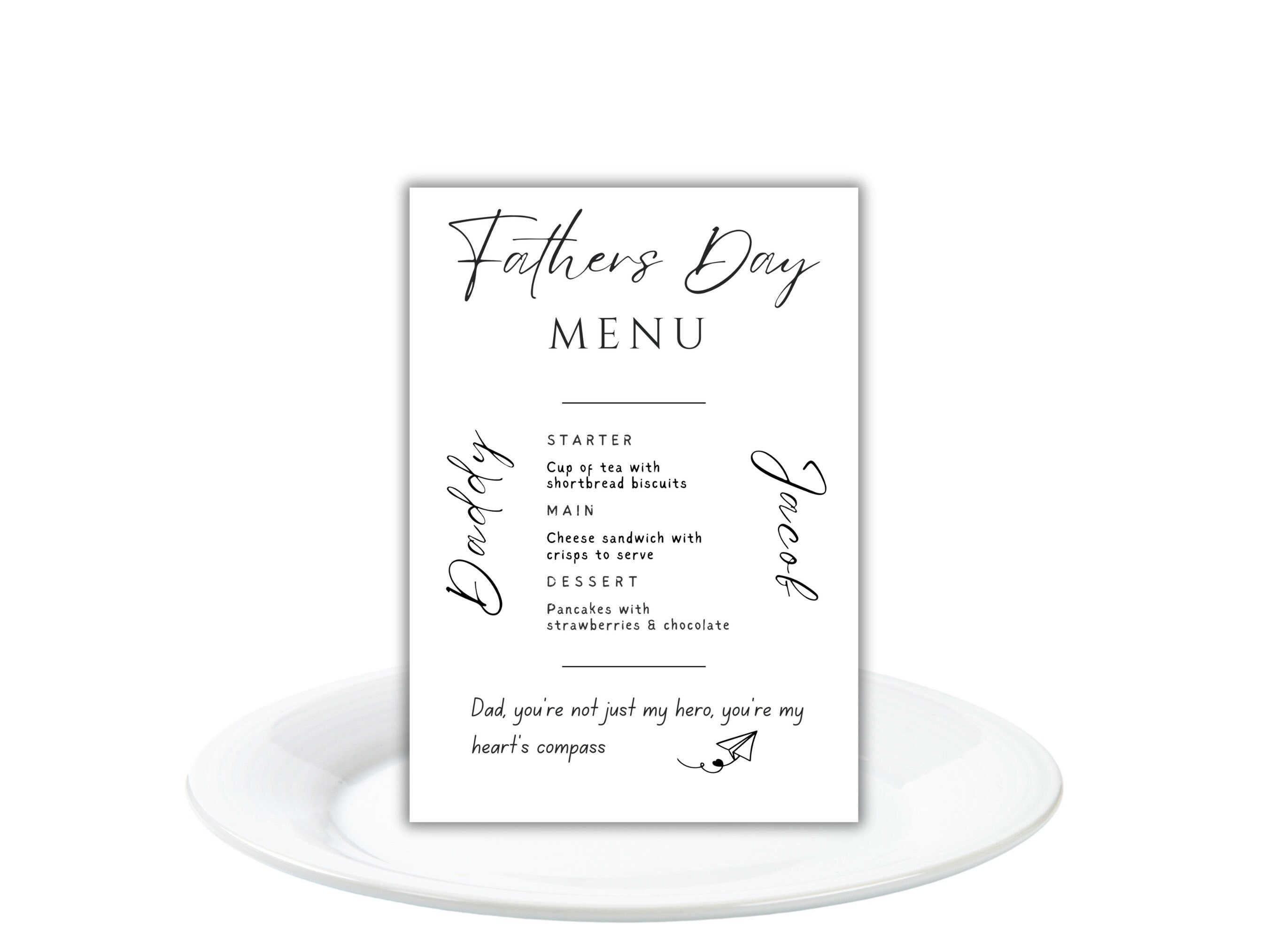 Custom Father's Day Menu Template: Editable Canva Design (digital ...