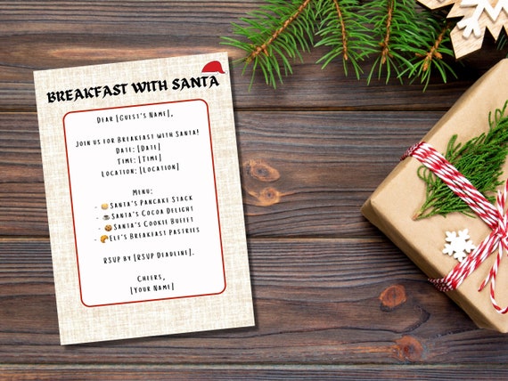 Plantilla De Desayuno Con Santa
