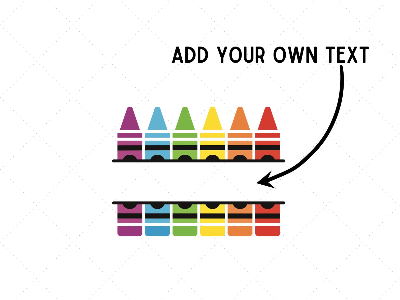 Crayons Teacher Sublimation Design Split Monogram Png Back - Etsy