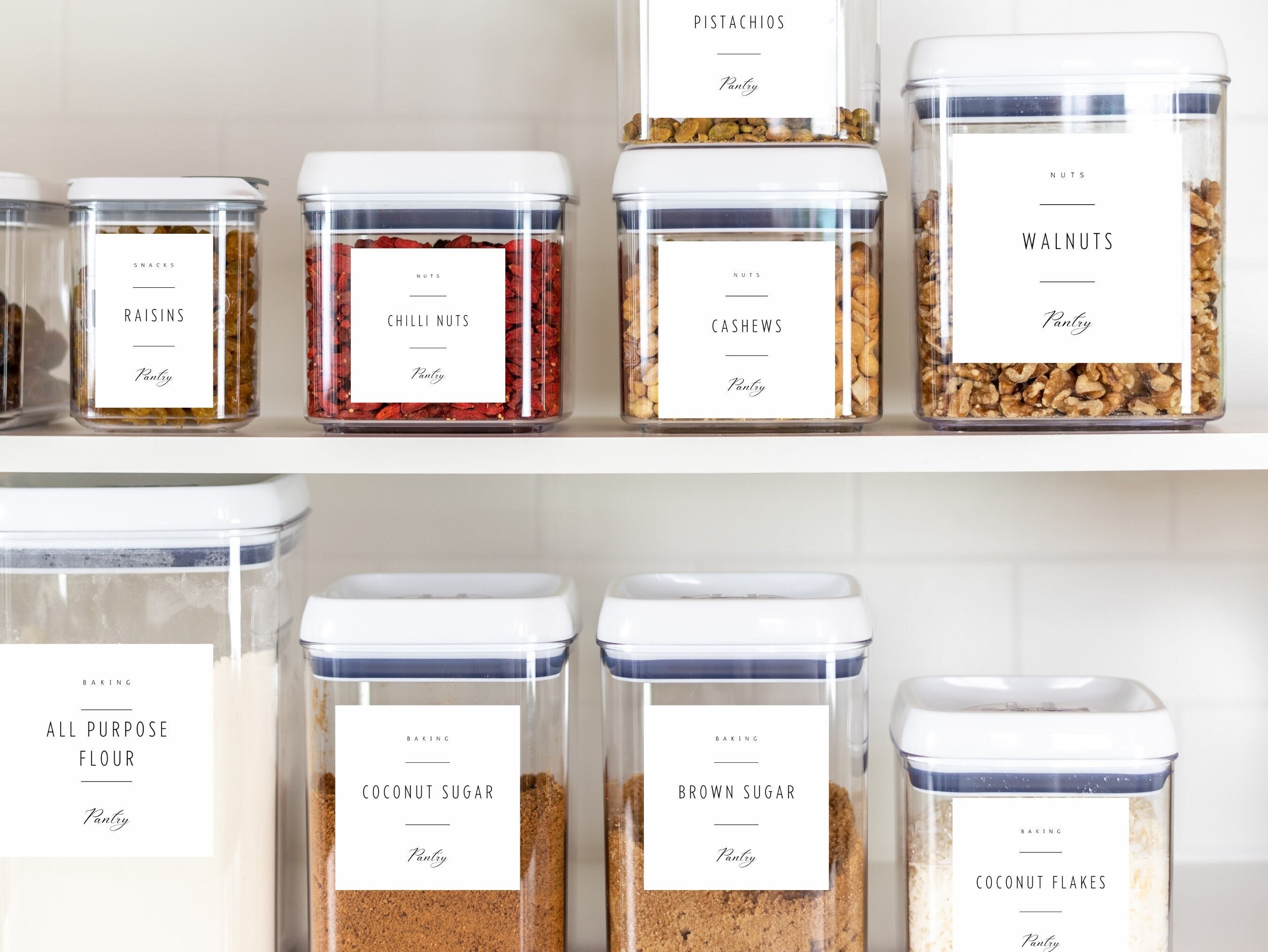 Pantry Labels Templates, Minimalist Design, Print and Cut Sheets ...