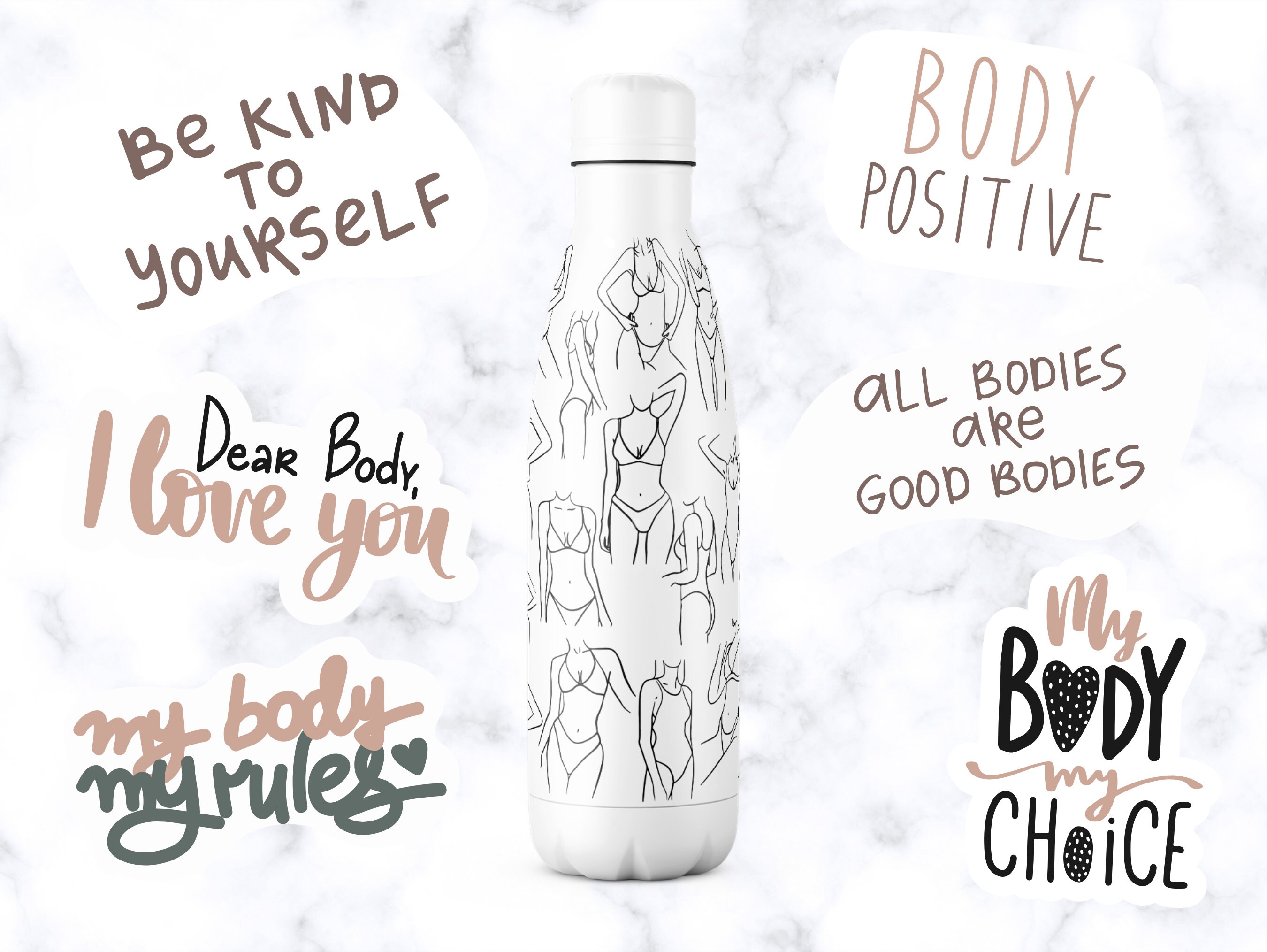 Body Positivity Line Art Svg, Beautiful Bodies Print, Diversity Art ...