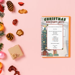 Christmas Work Party Invitation Template: Editable Office Flyer ...