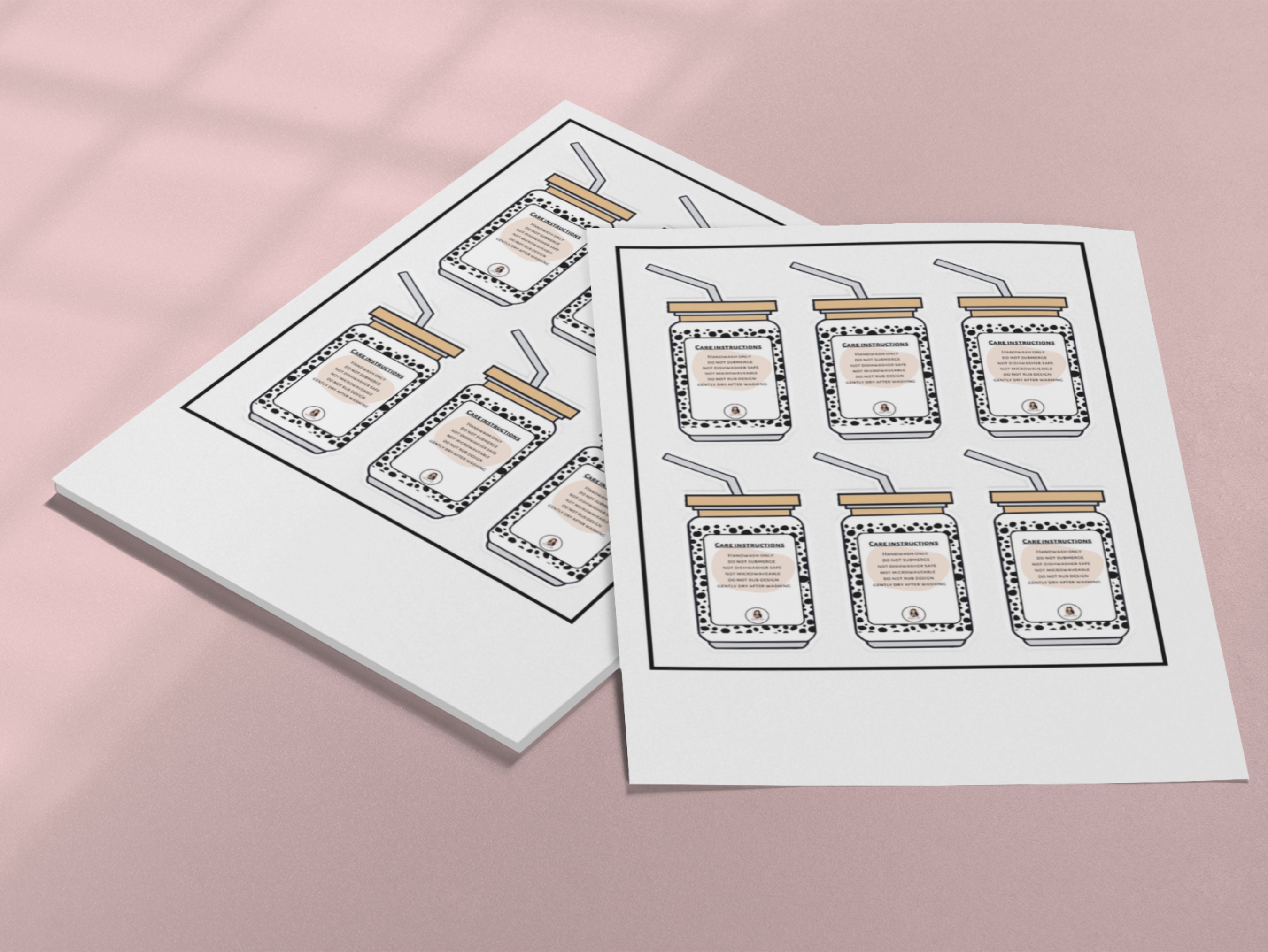 Editable Beer Can Glass Care Card Template, Can Glass Business ...