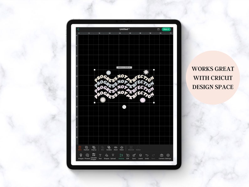 Progress Not Perfection Svg, Motivational Progress Quote, Retro Png ...