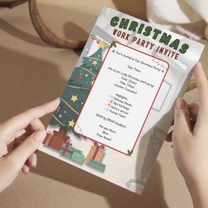 Christmas Work Party Invitation Template: Editable Office Flyer ...