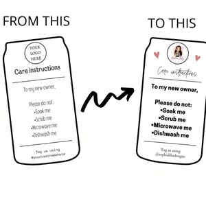 Minimalist Care Cards Template for Libbey Can Glass, Editable and ...