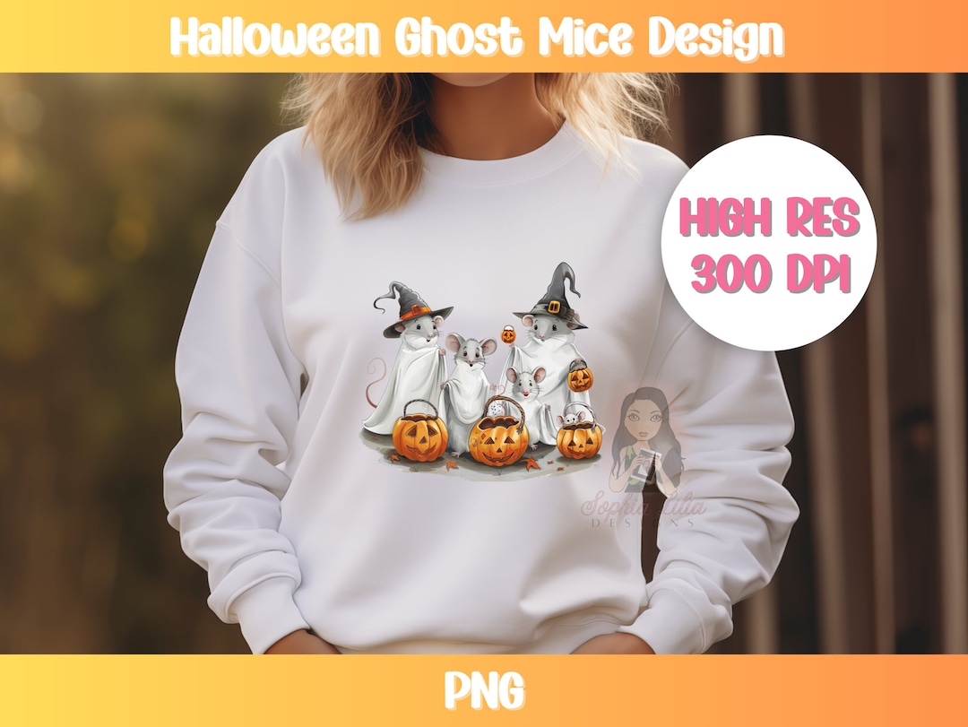 Ghost Mice Halloween PNG: Spooky Mouse Sublimation (digital Download ...