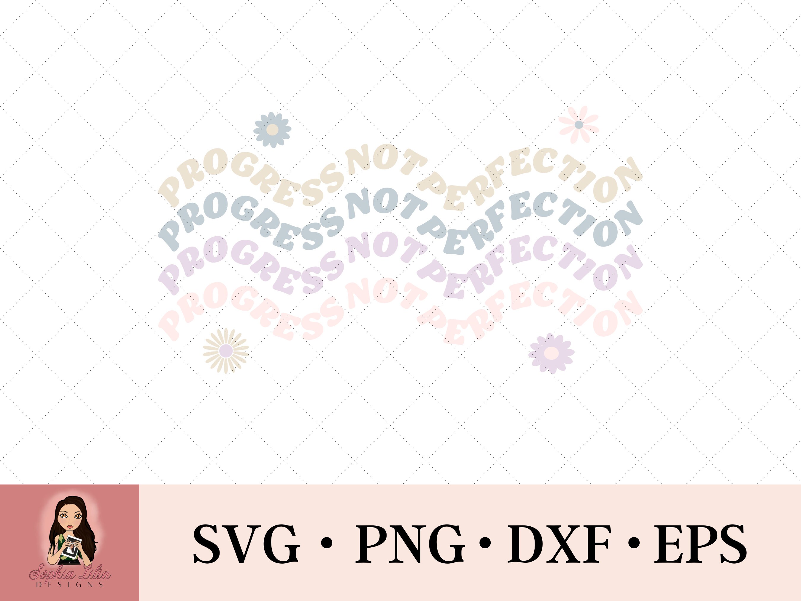 Progress Not Perfection Svg, Motivational Progress Quote, Retro Png ...