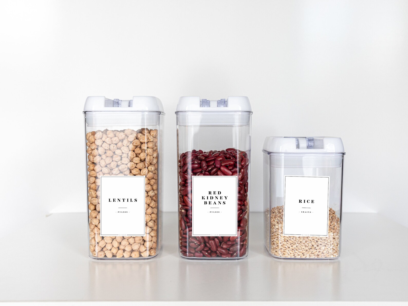 Pantry Jar Labels Templates, Minimalist Kitchen Organisation, Various ...