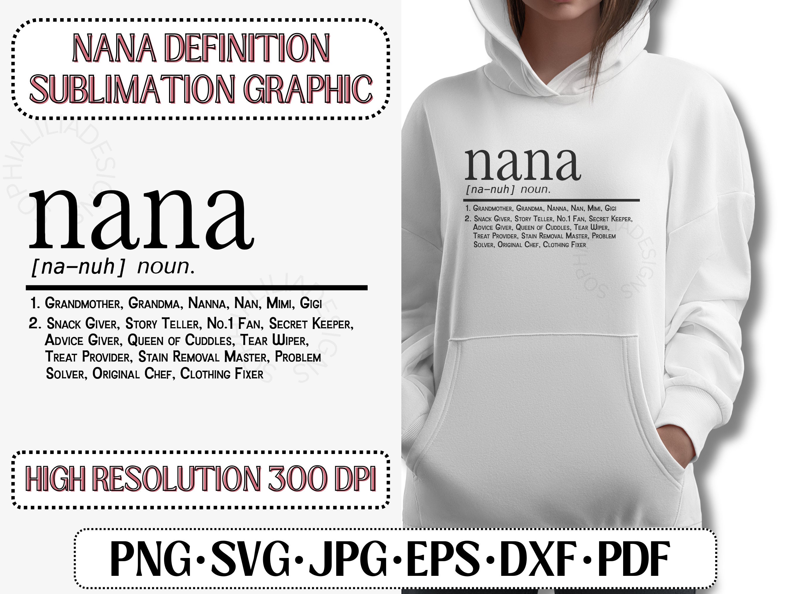 Nana Definition SVG, Nana Png, Grandmother Grandma Nanna Svg, Digital ...