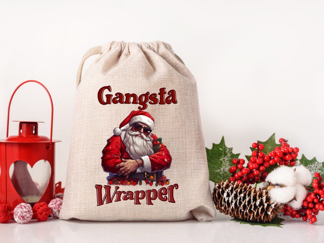 Gangsta Wrapper Santa PNG: Funny Christmas Sublimation (digital ...