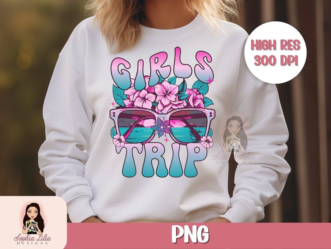 Retro Girls Trip Png, Girls Vacation, Matching Shirt Sublimation ...