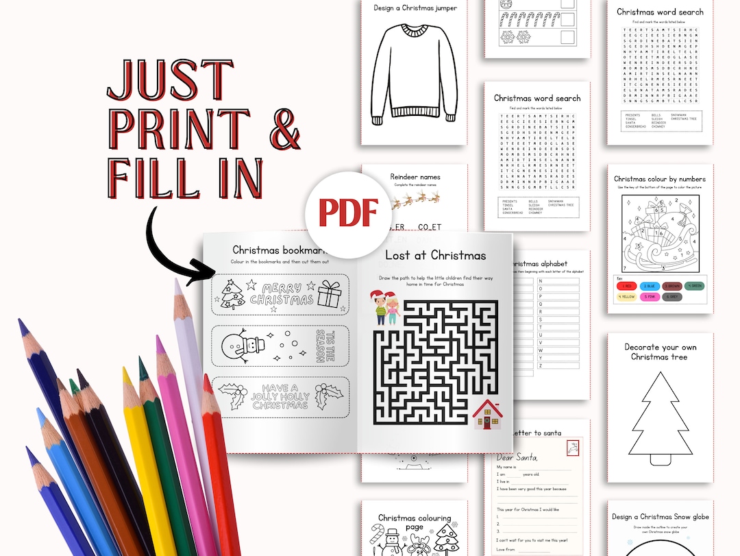 Christmas Activities Printable, Christmas Activity Book, Christmas ...