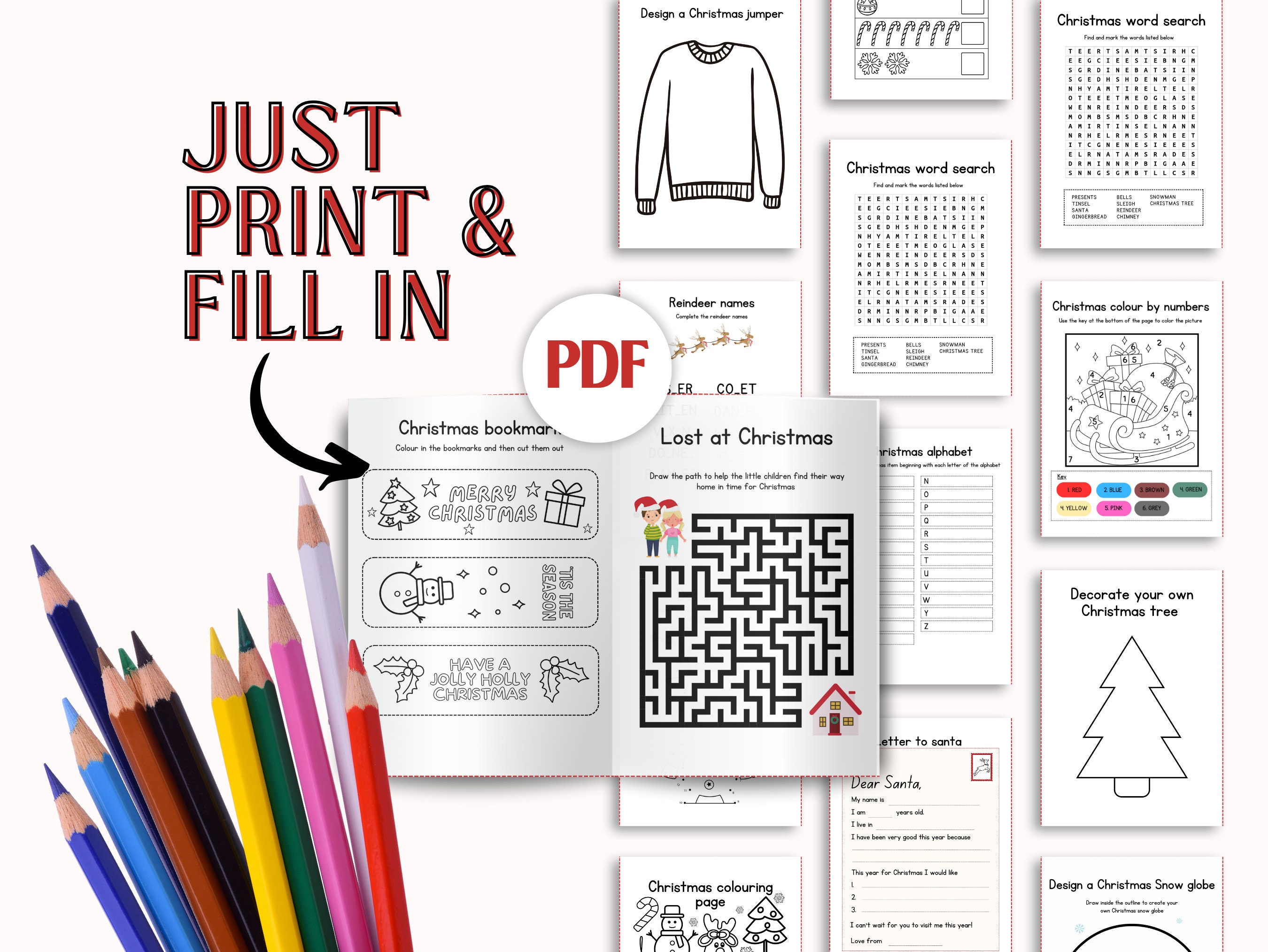 Christmas Activities Printable, Christmas Activity Book, Christmas ...