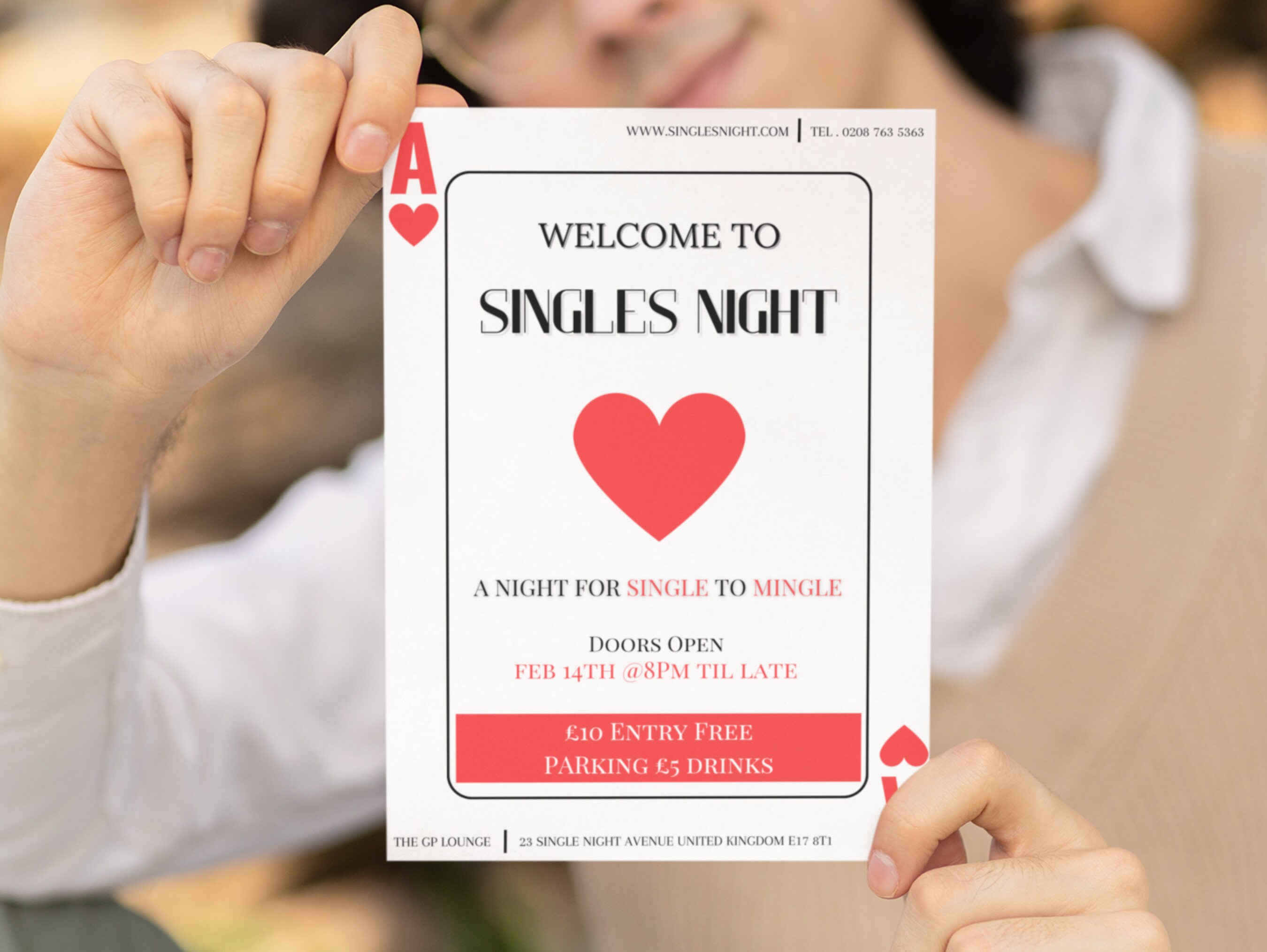 Printable Singles Night Flyer Template, Editable Canva Template, Club ...