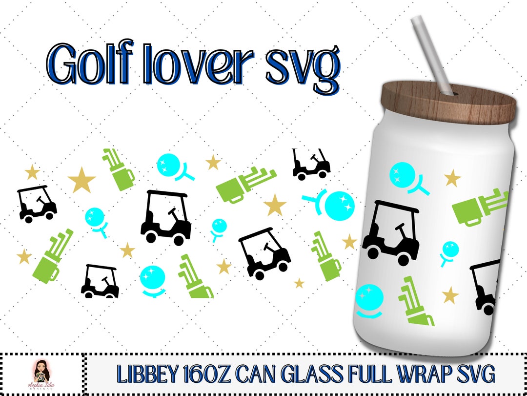 Golf Can Glass Svg, 16oz Full Sized Libbey Wrap Svg, Presided and ...