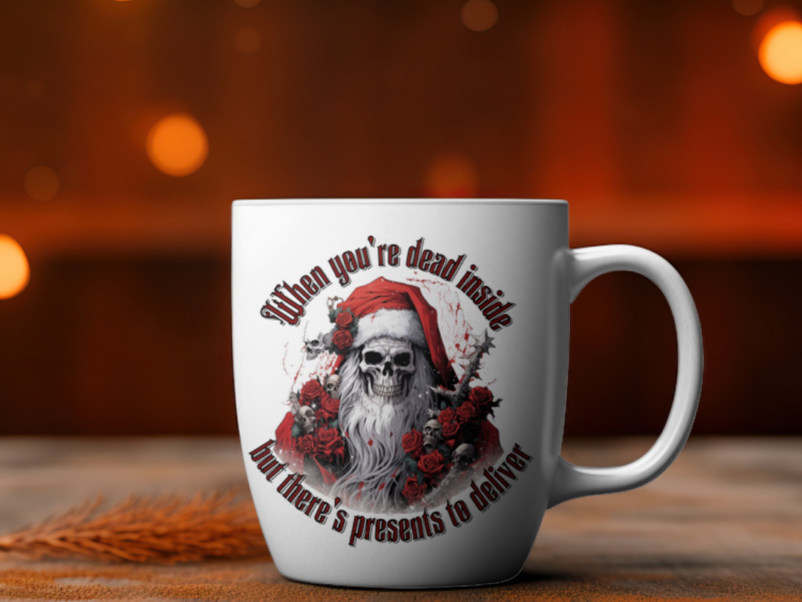 When You're Dead Inside Christmas Png, Funny Santa Skull Sublimation ...