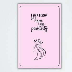 Printable Affirmation Cards, 50 Pink Affirmation Cards Digital, Vision ...