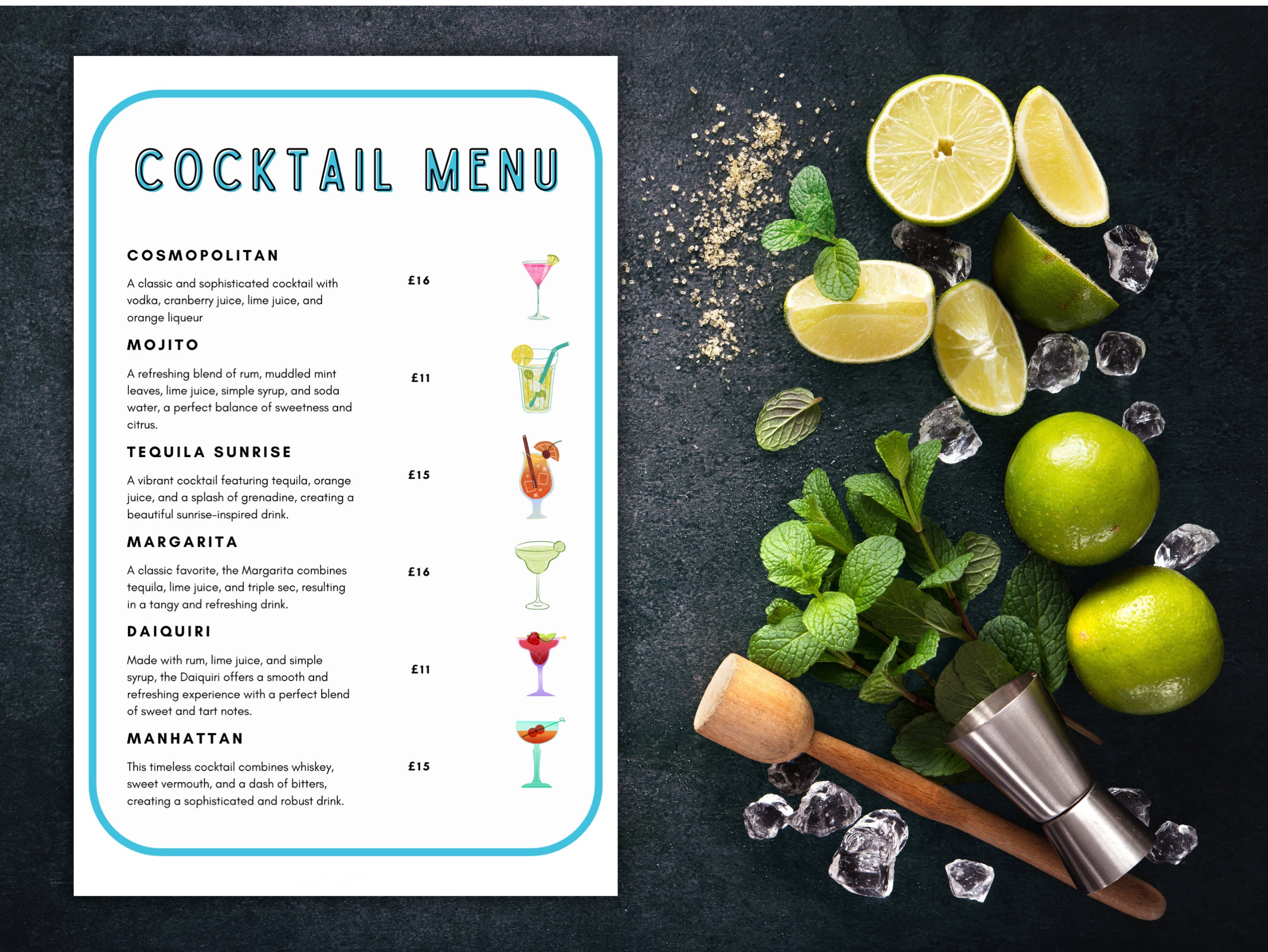 Printable Bar Menu Template Bundle, Editable Signature Cocktails Sign, Wedding Bar Signs, 8 ...