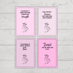 Printable Affirmation Cards, 50 Pink Affirmation Cards Digital, Vision ...
