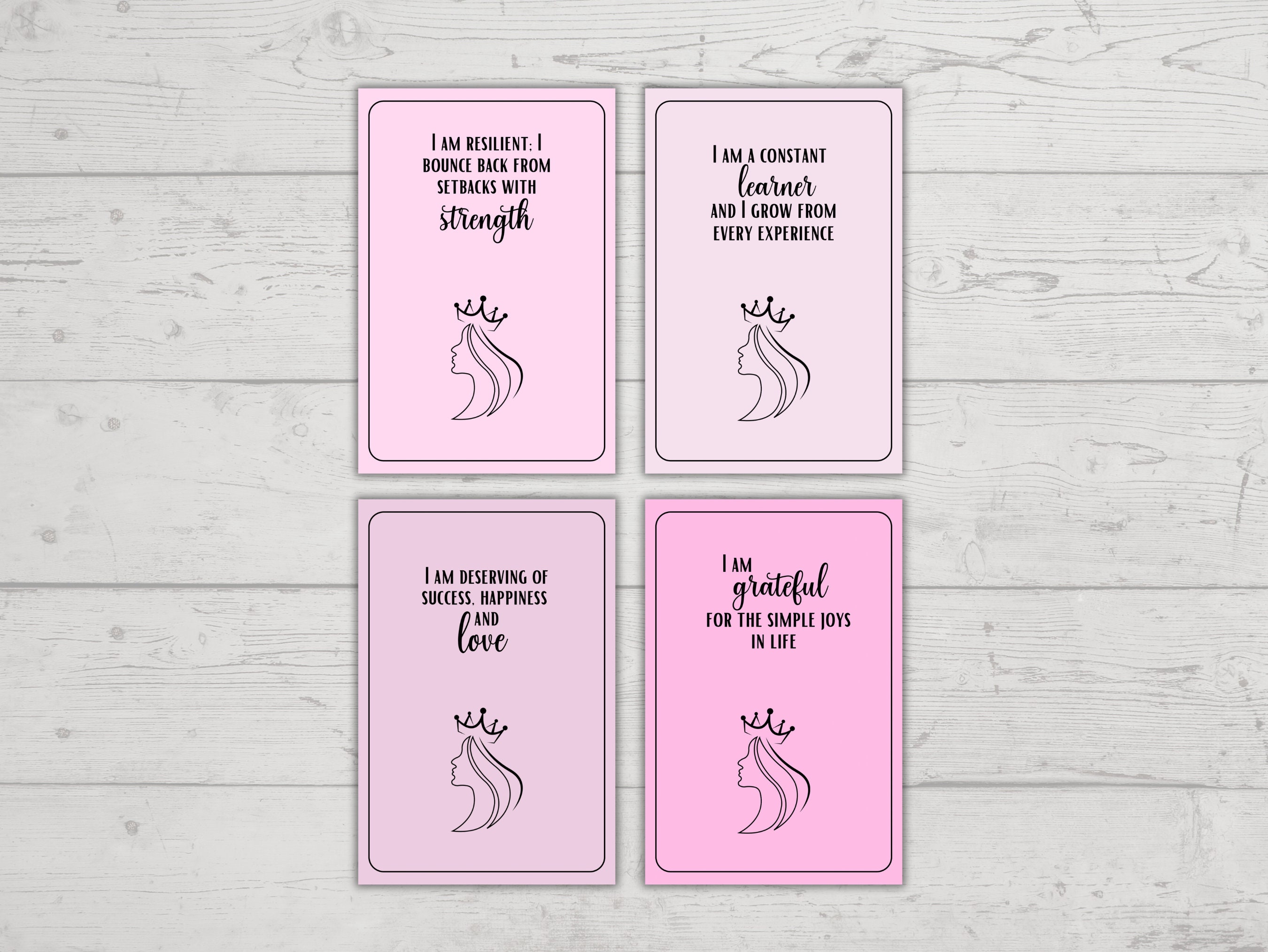 50 Pink Affirmation Cards: Printable Positive Motivation (PDF) - Etsy