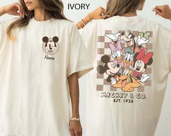 Checkered Disney Characters, Retro Disney Characters, Minnie Checkered ...