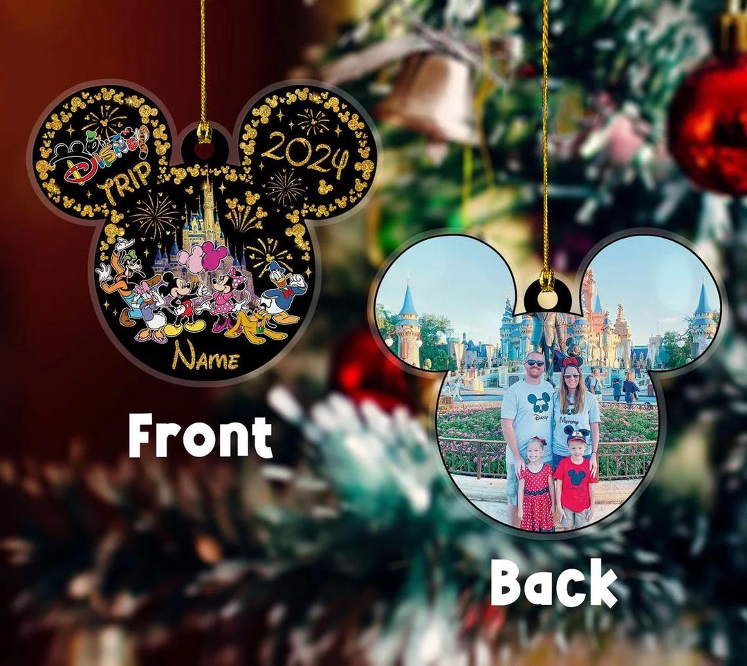 Personalized Disney Trip 2024 Christmas Ornament, Custom Photo Ornament ...