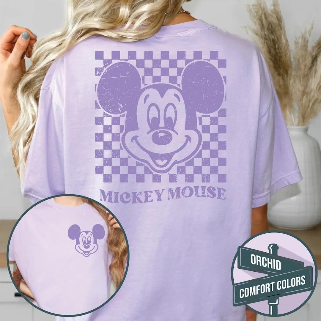 Vintage Checkered Mickey Comfort Color Shirt, Retro Mickey Mouse Shirt ...