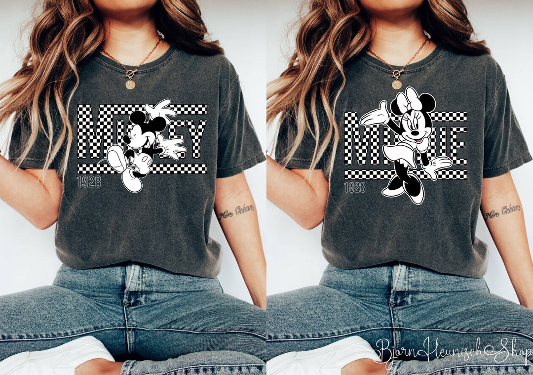 Vintage Checkered Mickey Shirt, Minnie Mouse Checkered Comfort Color ...