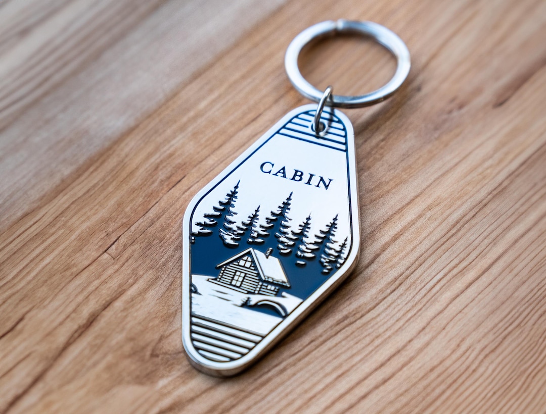 Cabin Keychain | Vacation Home | Metal Enamel Key Chain - Etsy