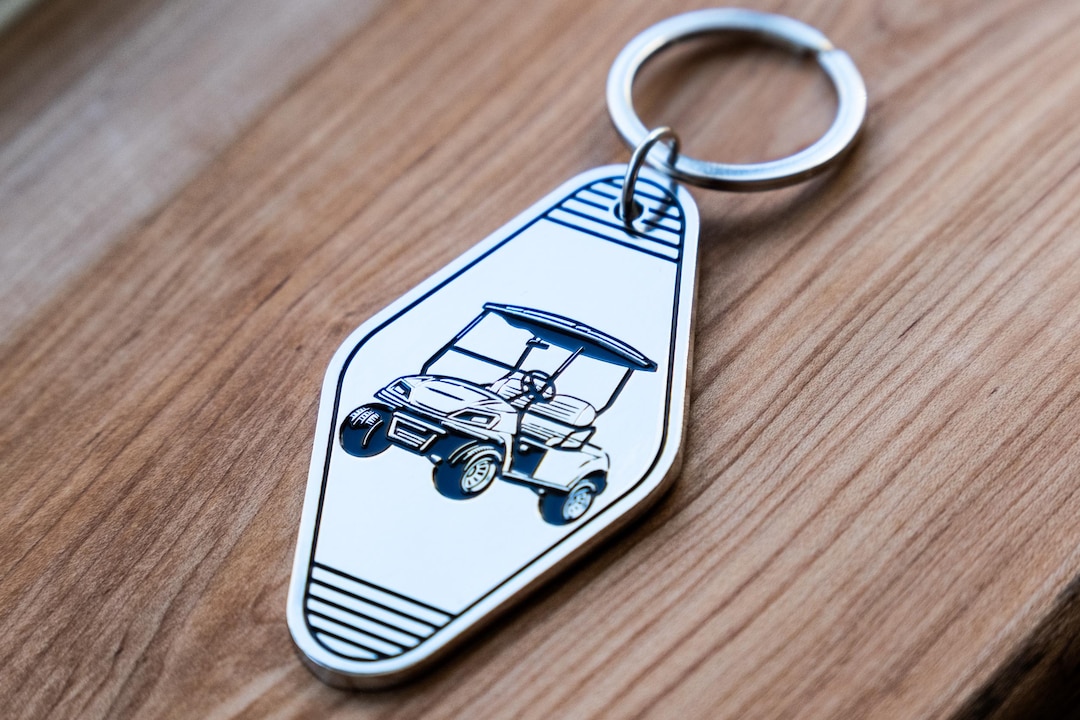 Golf Cart Keychain | Golfer Gift | Metal - Etsy