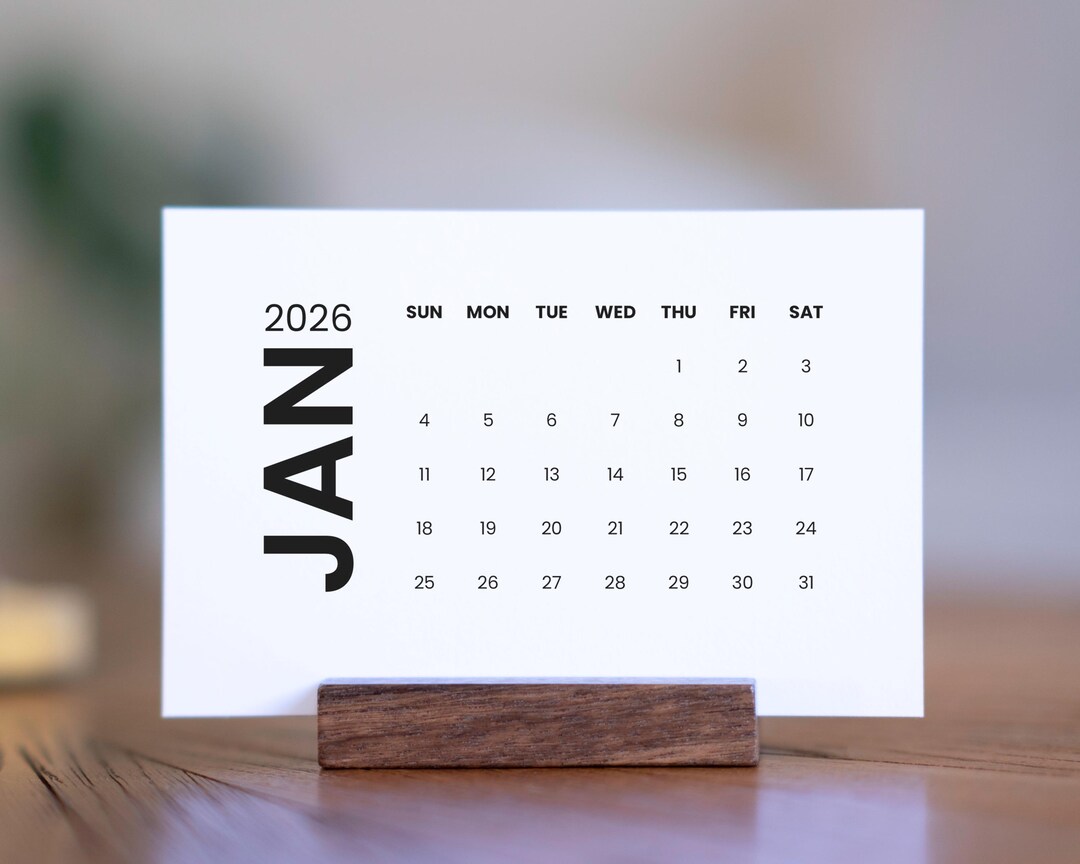 2026 Minimalist Desk Calendar • Modern Office Accessory • Sleek Desk ...