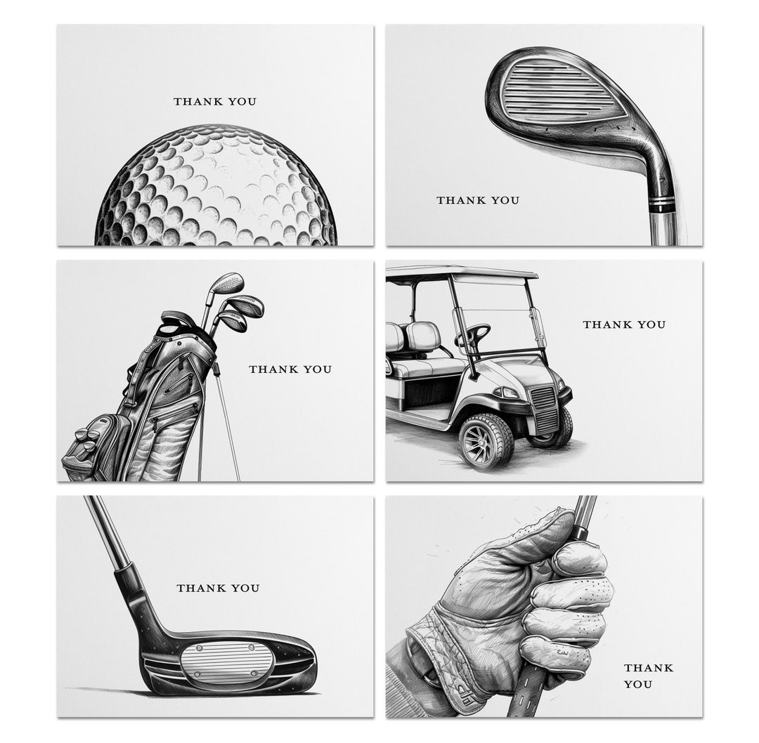 Golf Thank You Cards Stationary Set 24 Cards With Envelopes Gifts for ...
