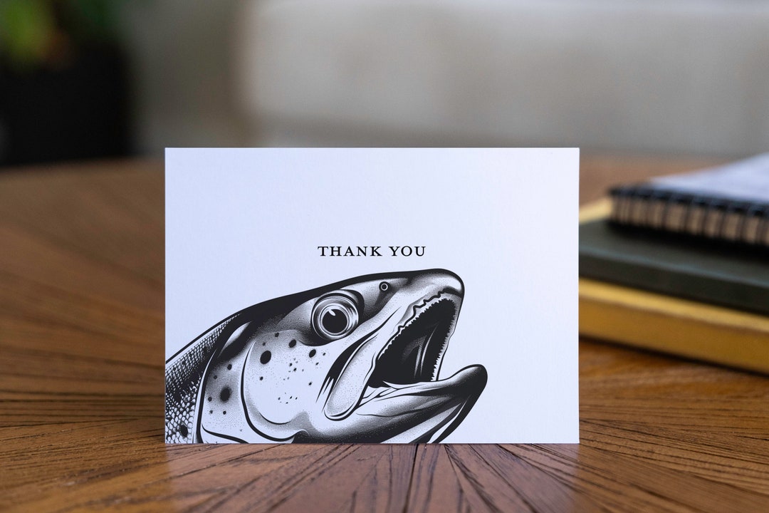 Fly Fishing Thank You Cards - 24 Cards With Envelopes - Stationary Set ...