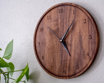 Large Walnut Wall Clock - Etsy