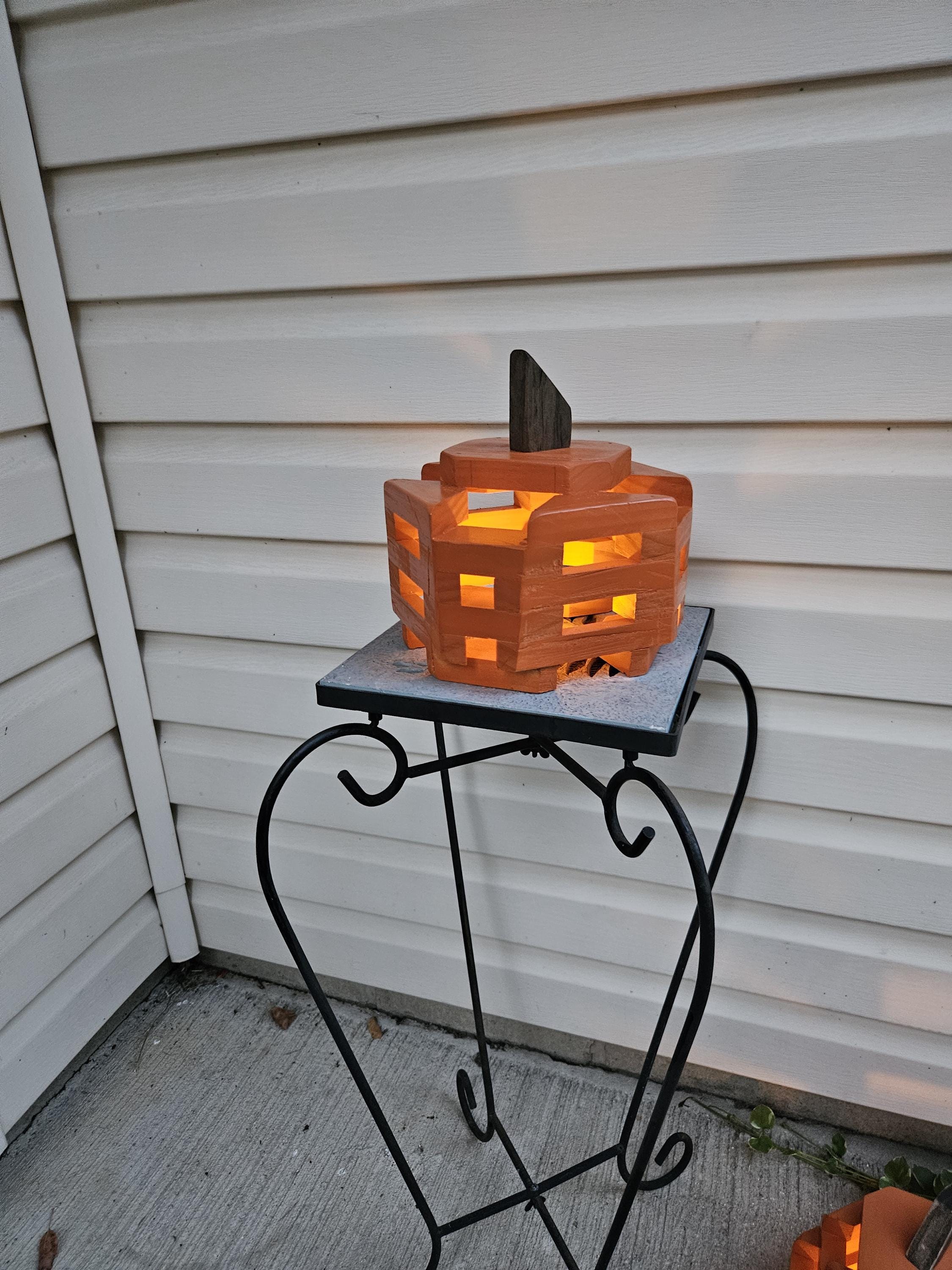 Handmade Rustic Wood Pumpkin Lantern: Fall Halloween Decor - Etsy