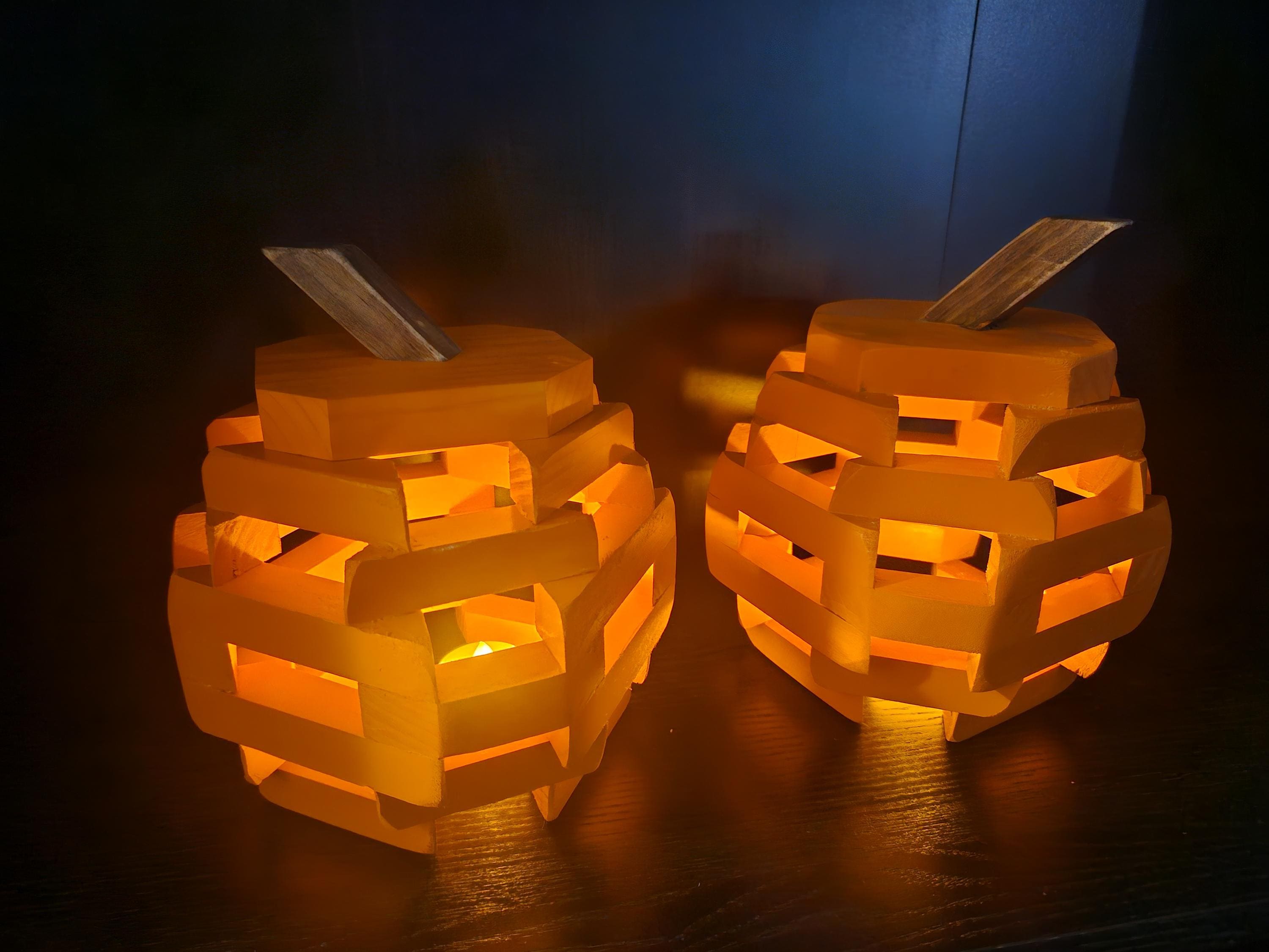 Handmade Rustic Wood Pumpkin Lantern: Fall Halloween Decor - Etsy