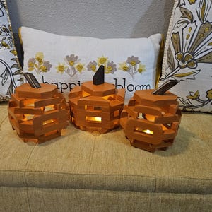 Handmade Rustic Wood Pumpkin Lantern: Fall Halloween Decor - Etsy