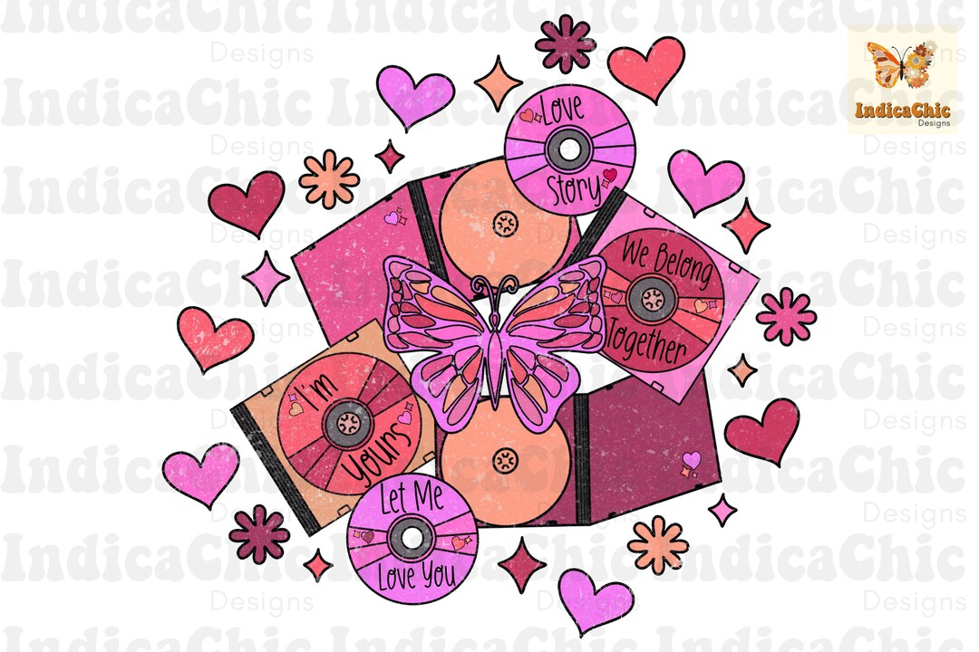 Valentines Day Retro Y2k Cds PNG Sublimation Download - Etsy