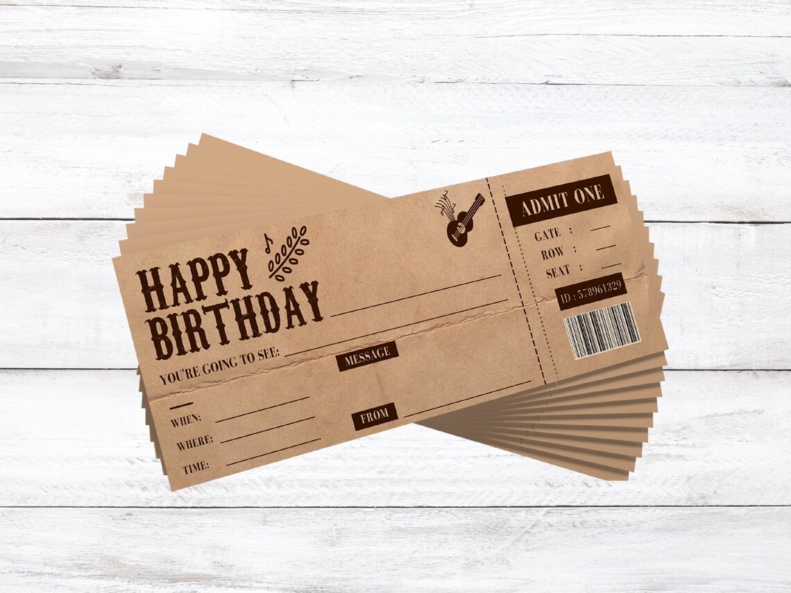 Happy Birthday Concert Ticket Printable Concert Ticket | Etsy