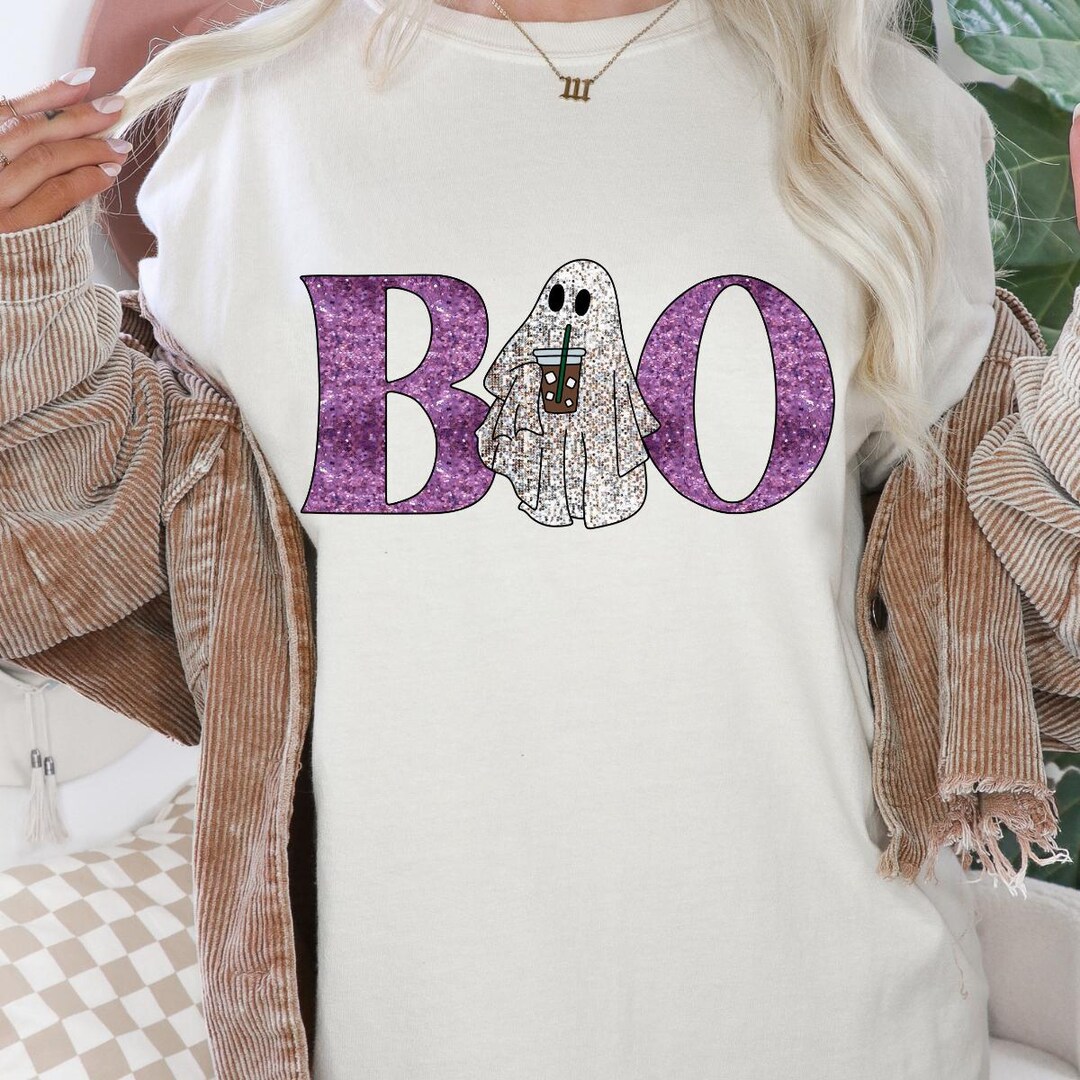 Boo Glitter Ghost PNG, Halloween PNG, Sublimation Design, Fall PNG ...