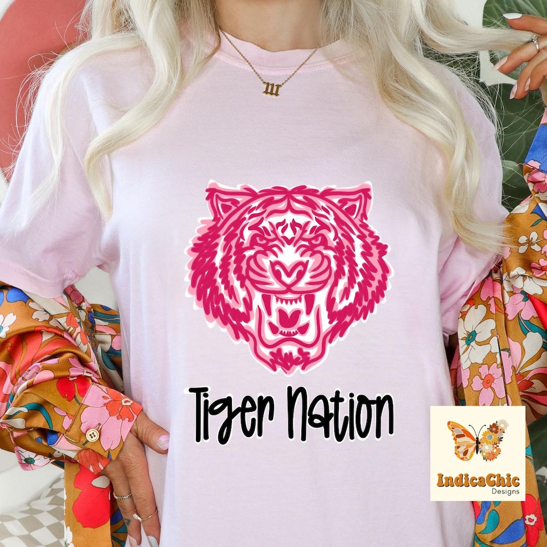 Tigers Preppy Mascot PNG, Tigers Pink Mascot, Tigers PNG Tigers ...