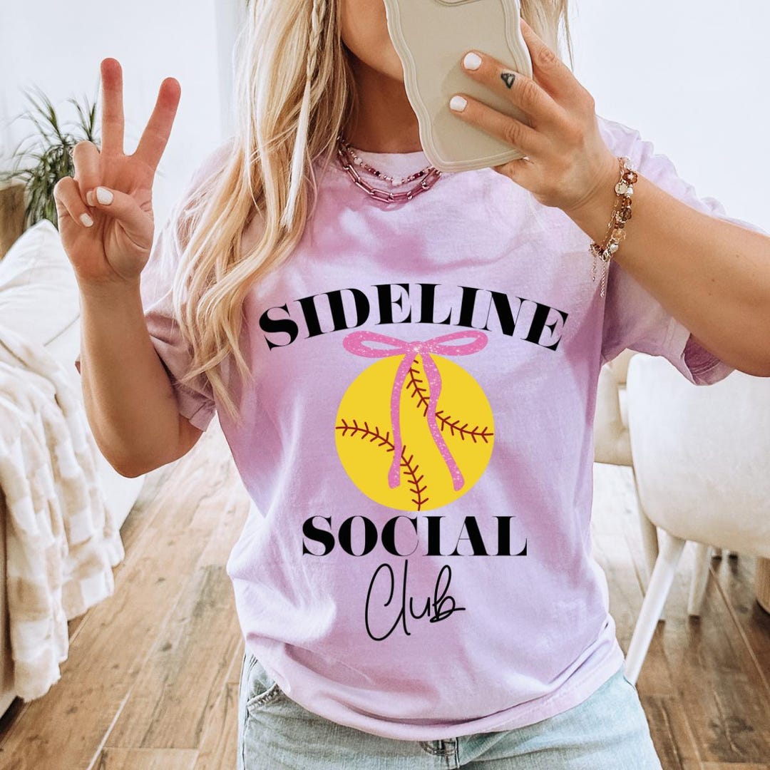 Sideline Social Club Softball Sublimation PNG Design, Sports DTF Design ...