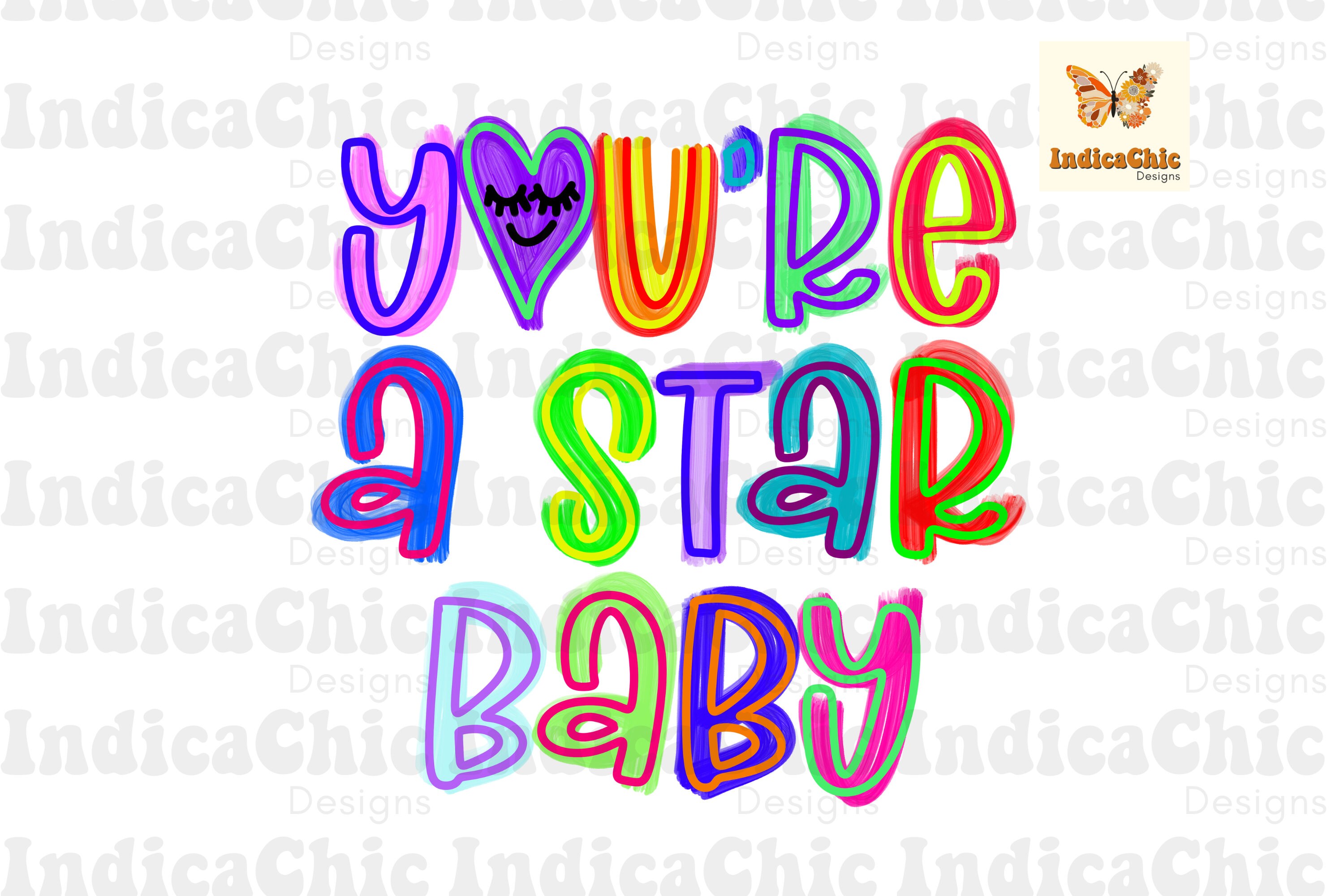 Youre A Star Baby PNG, Colorful Retro Sublimation, Digital Design - Etsy